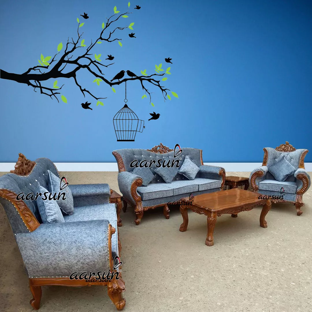 Best Teak Wood Sofa Set Natural Finish Sofa Set YT 56